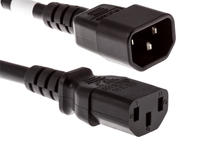 Image Of AC Power Cord C14 To C13 18 AWG 6ft Black